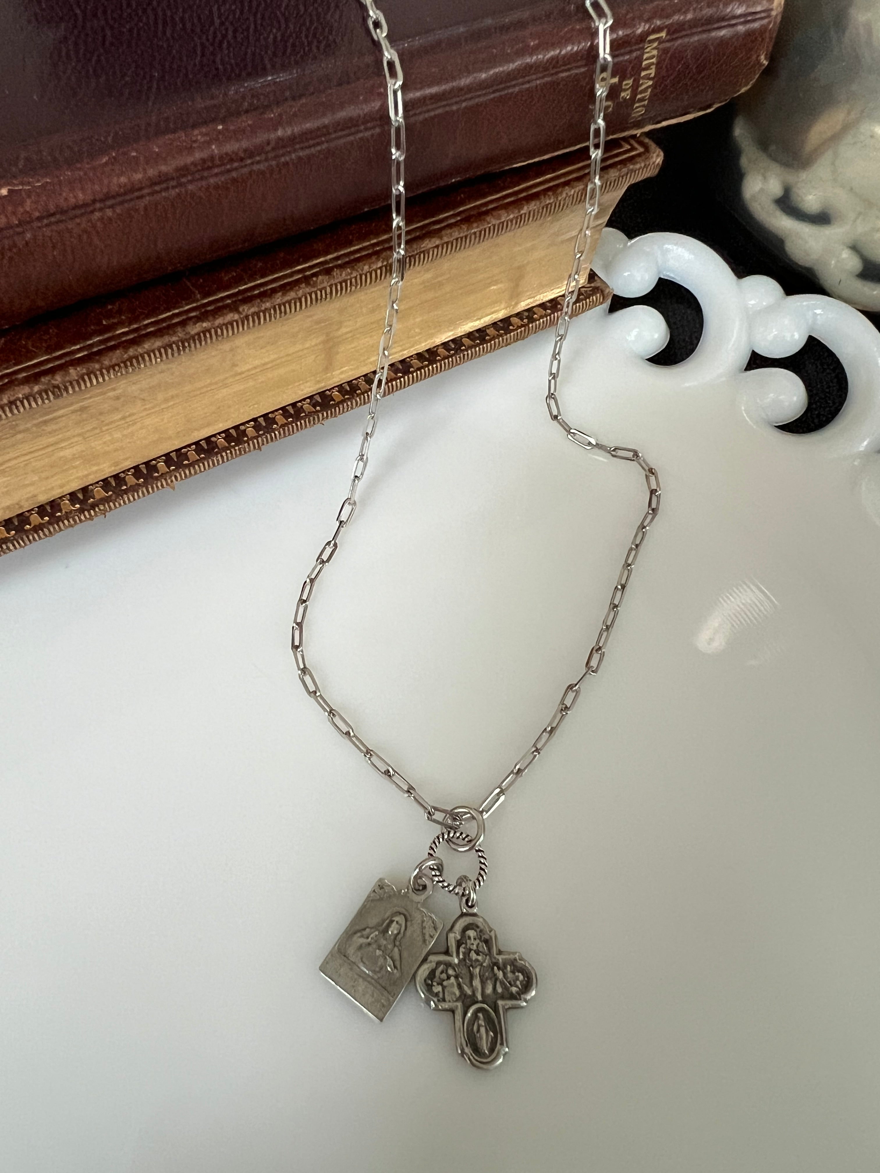 Fiona Silver - 4 way Cross and Scapular – Full of Grace, Divine Designs